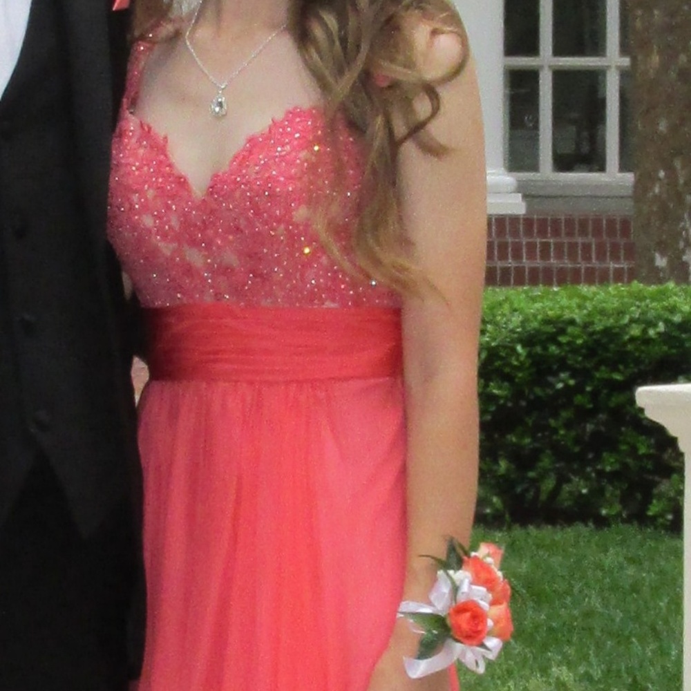 Coral Pink Prom Formal Dress - Gem
